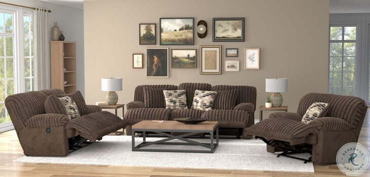Hollifield Chocolate Reclining Living Room Set from Catnapper | Coleman ...