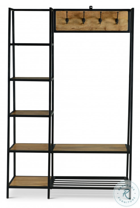 Hampton Light Cherry And Black Metal Hall Tree from Steve Silver ...