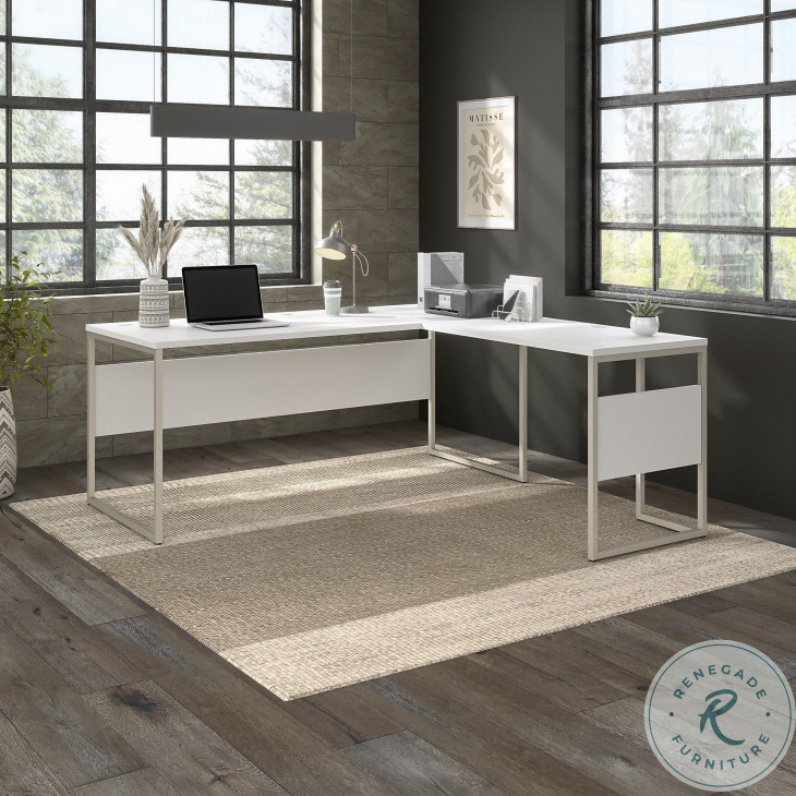 Hybrid White 72" Large L Shaped Desk From Bush Furniture | Coleman ...