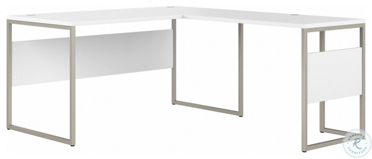 Hybrid White 60" L Shaped Desk From Bush Furniture | Coleman Furniture