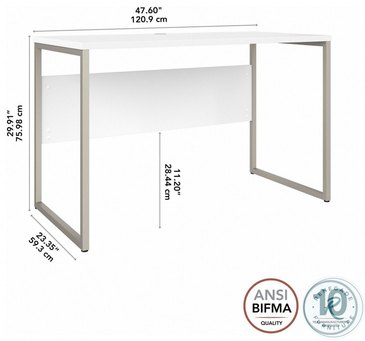 Hybrid White 48" Small Computer Desk From Bush Furniture | Coleman ...