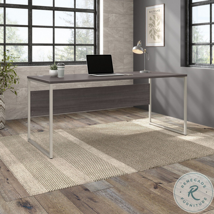 Hybrid Storm Gray 72" Medium Computer Desk From Bush Furniture ...