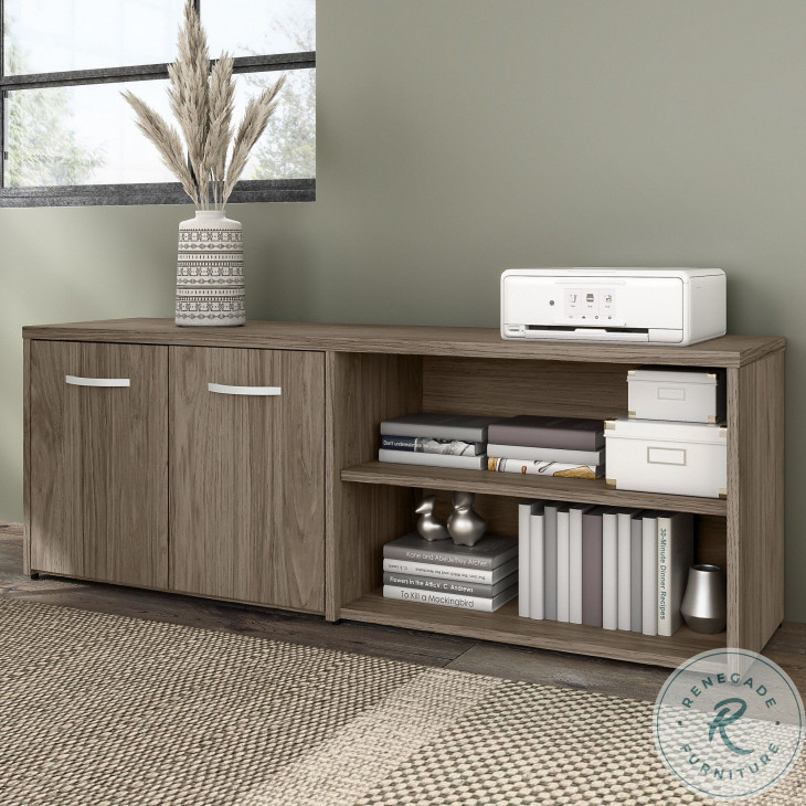Hybrid Modern Hickory Low Storage Cabinet with Doors and Shelves From ...