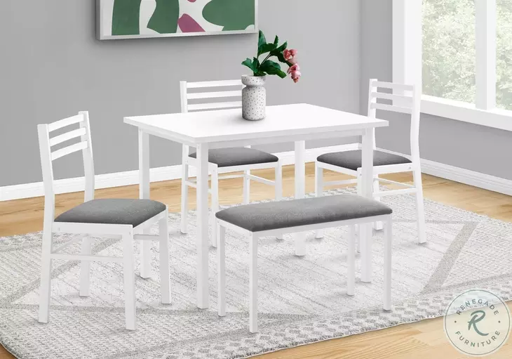 1031 White Metal And Laminate 5 Piece Dining Set From Monarch Coleman Furniture