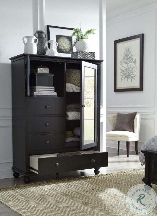 Oxford Rubbed Black Chiffarobe From Aspen Home | Coleman Furniture