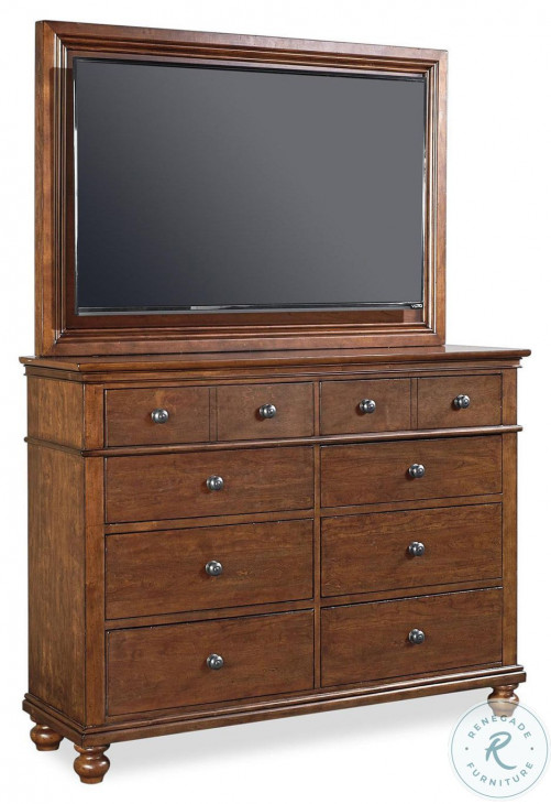 Oxford Whiskey Brown Chesser with TV Frame From Aspen Home | Coleman ...