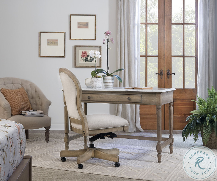 Provence Patine Marble Top Writing Desk From Aspen Home | Coleman Furniture