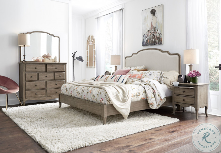 Provence Patine Queen Upholstered Panel Bed From Aspen Home | Coleman ...