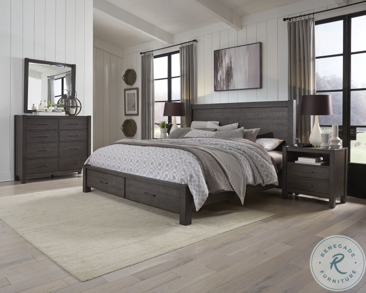 Mill Creek Carob Distressed Platform Storage Bedroom Set from Aspen ...