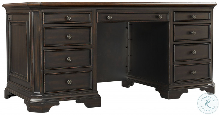 Hampton Black Cherry 67" Executive Desk From Aspen Home | Coleman Furniture