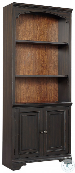 Hampton Black Cherry Door Bookcase From Aspen Home | Coleman Furniture