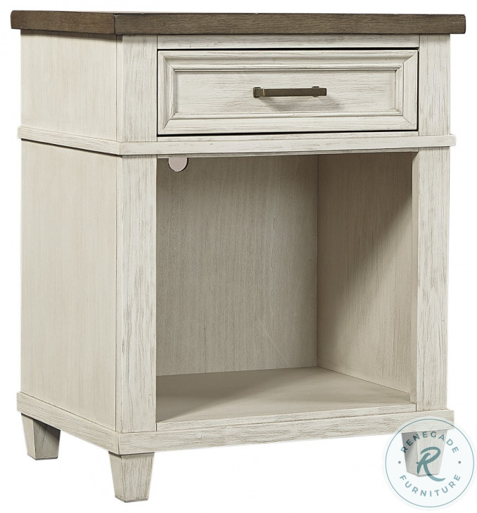 Caraway Aged Ivory 1 Drawer Nightstand From Aspen Home | Coleman Furniture