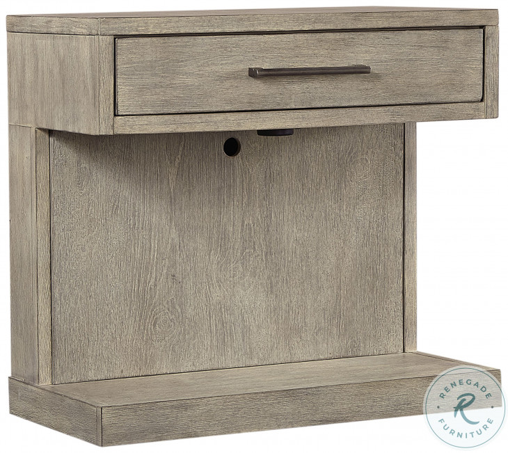 Platinum Gray Linen 1 Drawer Nightstand From Aspen Home | Coleman Furniture