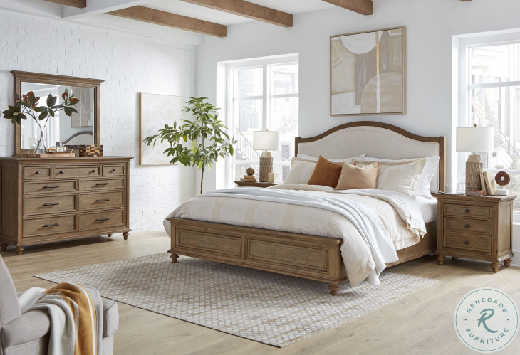 Hensley Honey Upholstered Panel Bedroom Set from Aspen Home | Coleman ...
