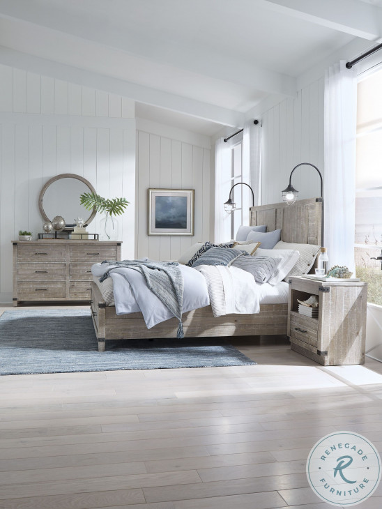Foundry Weathered Stone Panel Storage Bedroom Set From Aspen Home