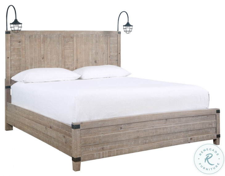 Foundry Weathered Stone Queen Panel Bed From Aspen Home | Coleman Furniture