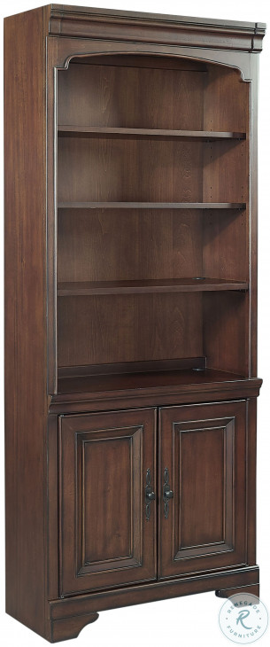 Richmond Brown Burgundy Door Bookcase From Aspen Home | Coleman Furniture