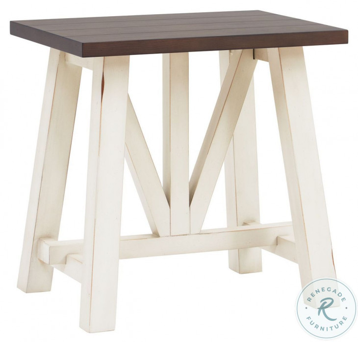 Pinebrook Prairie White Chairside Table From Aspen Home | Coleman Furniture