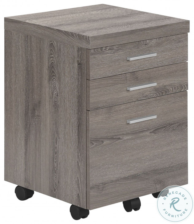 Dark Taupe 3 Drawer Castors File Cabinet from Monarch (7049) | Coleman ...