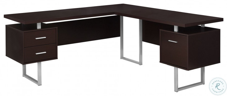 7305 Espresso L Shaped Computer Desk From Monarch | Coleman Furniture