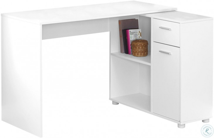 46" White Computer Desk with Storage Cabinet from Monarch | Coleman ...
