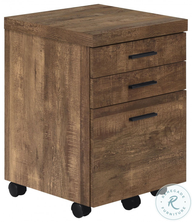 Brown Wood 3 Drawer Filing Cabinet from Monarch | Coleman Furniture