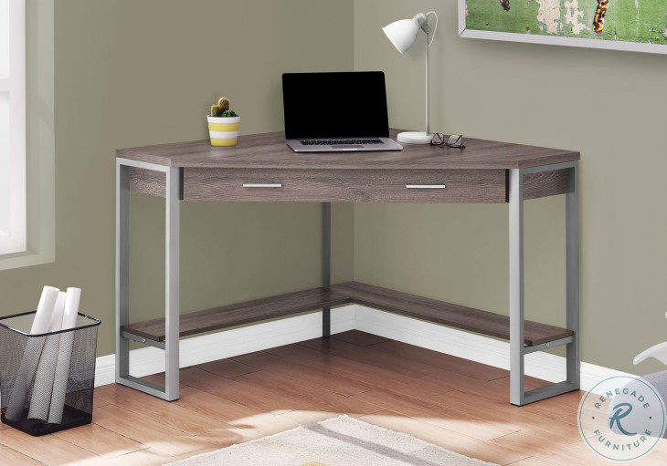 7501 Dark Taupe Corner Computer Desk From Monarch | Coleman Furniture