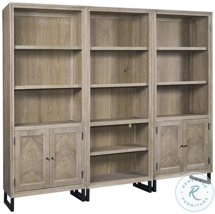 Harper Point Bleached Khaki 3 Piece Bookcase Wall From Aspen Home ...