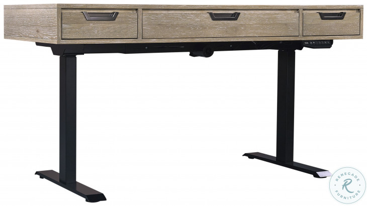 Harper Point Bleached Khaki 60" Adjustable Lift Top Desk From Aspen ...