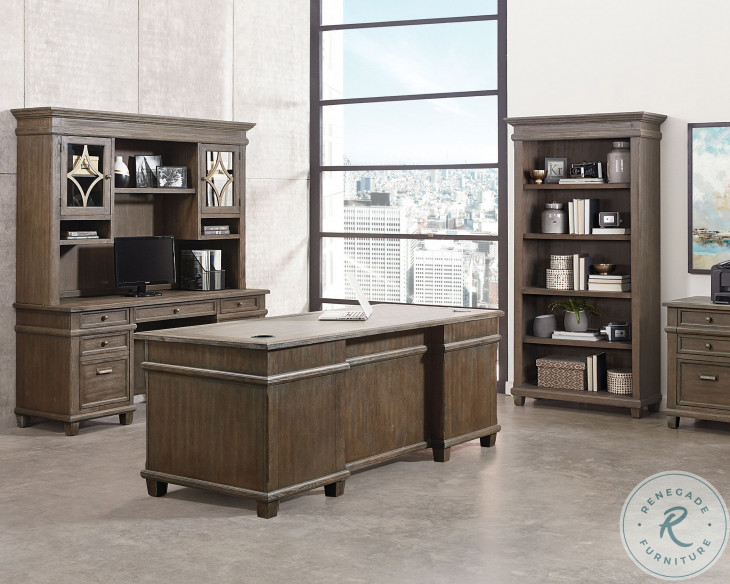 Carson Weathered Dove Desk with Hutch from Martin Furniture | Coleman ...