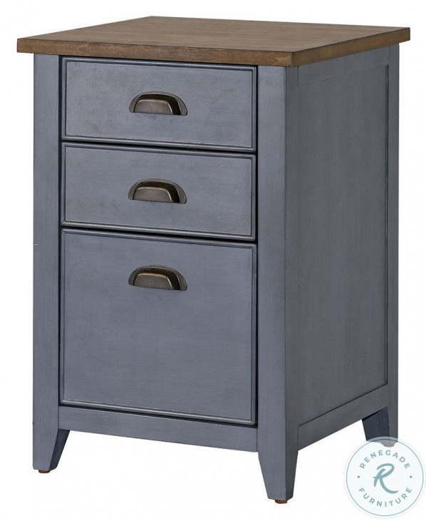 Fairmont Farmhouse Blue 3 Drawer Wood File Cabinet From Martin ...