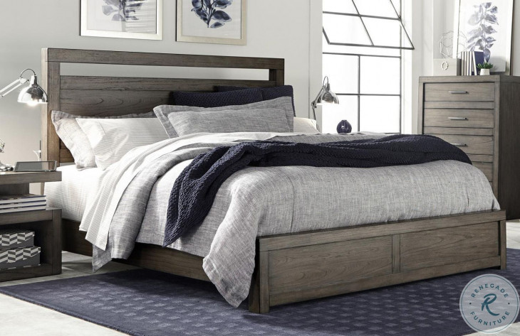 Modern Loft Greystone Queen Low Profile Panel Bed From Aspen Home ...