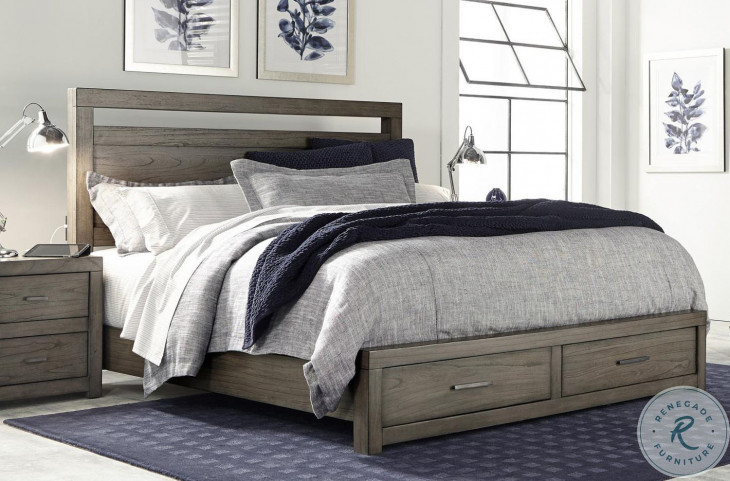 Modern Loft Greystone Queen Storage Panel Bed From Aspen Home | Coleman ...