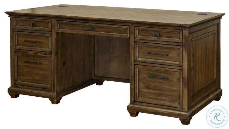 Porter Brown Double Pedestal Executive Desk From Martin Furniture ...