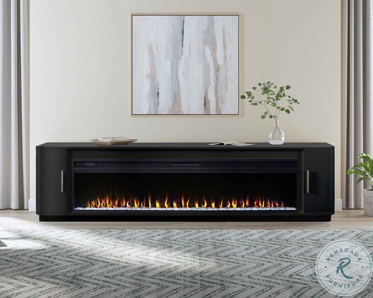 Uptown Black 96" TV Stand with Fireplace From Home Gallery Stores ...