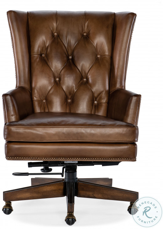 Finley Dark Wood Swivel Executive Chair From Hooker | Coleman Furniture