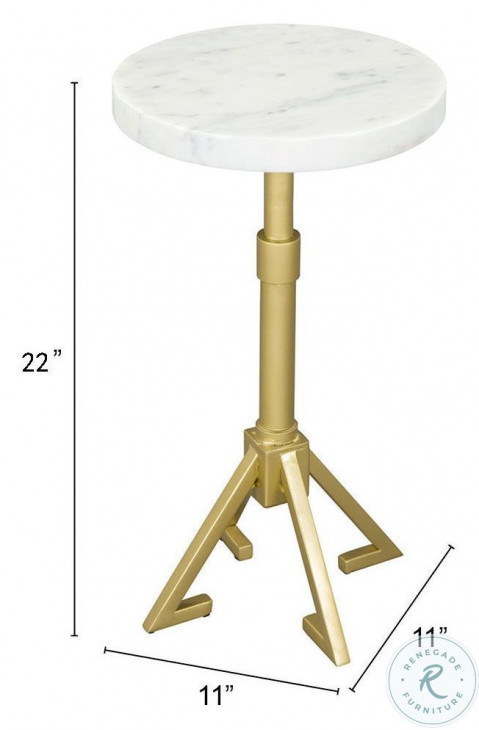 Maurice White And Gold Side Table From Zuo | Coleman Furniture