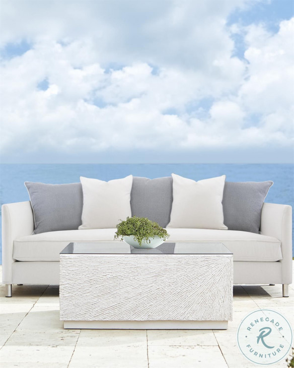 Tenerife White Square Coco Twig Outdoor Cocktail Table From Bernhardt ...