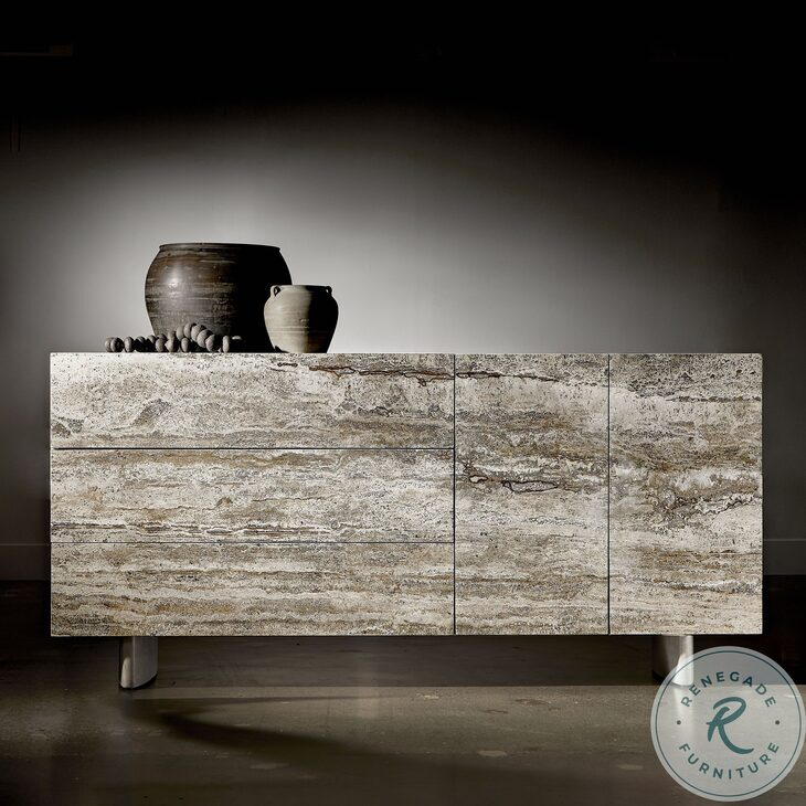 Sereno Lutra Buffet With Silver Travertine Fronts From Bernhardt ...