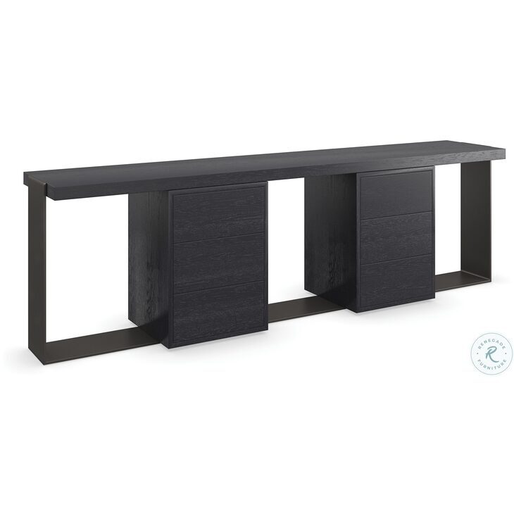 Gabby Basalt And Matte Black Metal 6 Drawer Console Table From Caracole ...