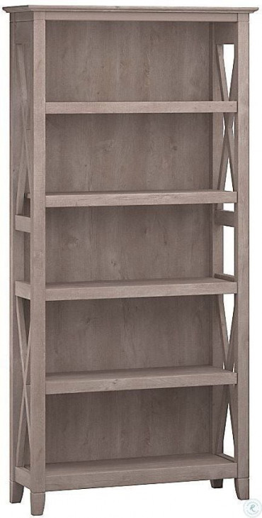 Key West Washed Gray 5 Shelf Bookcase from Bush | Coleman Furniture