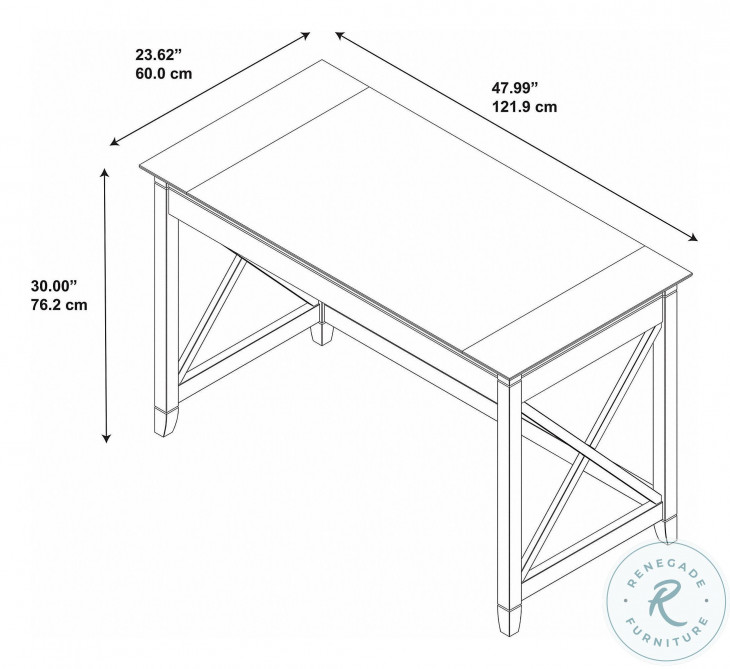 Key West Pure White Oak 48" Writing Desk from Bush Furniture | Coleman ...