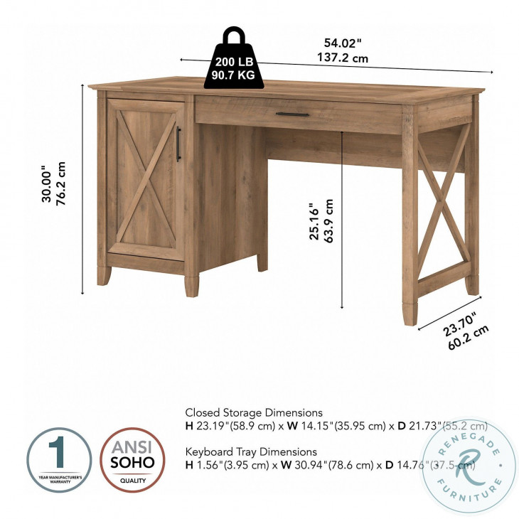 Key West Reclaimed Pine 54" Computer Desk From Bush Furniture | Coleman ...