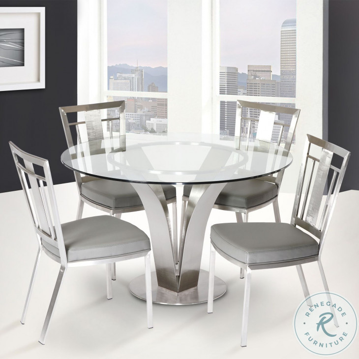 Cleo Clear Glass Dining Room Set, LCCLDIB201TO, Armen Living