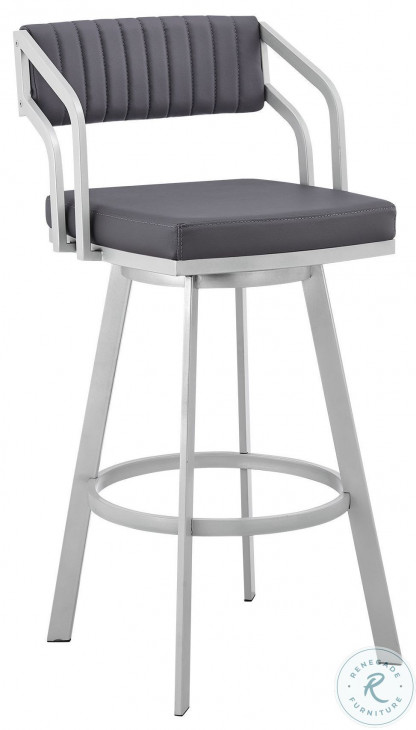 Capri Slate Gray Swivel 30" Bar Stool From Armen Living | Coleman Furniture
