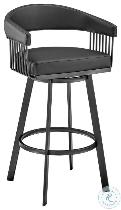Chelsea Black Swivel 30" Bar Stool From Armen Living | Coleman Furniture