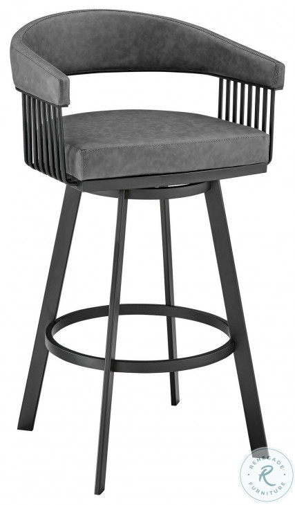 Chelsea Vintage Gray Swivel 30" Bar Stool From Armen Living | Coleman ...