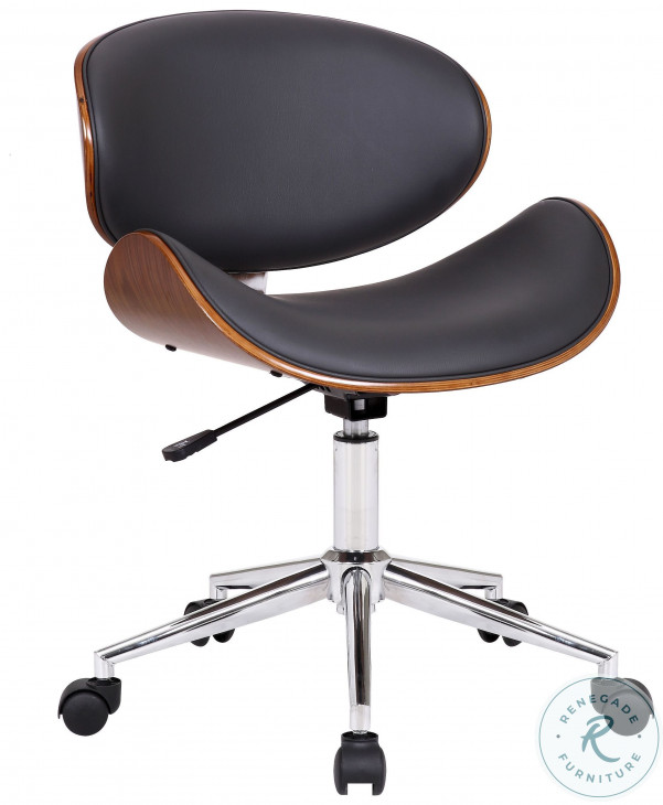 Daphne Chrome and Gray Faux Leather Office Chair from Armen Living ...