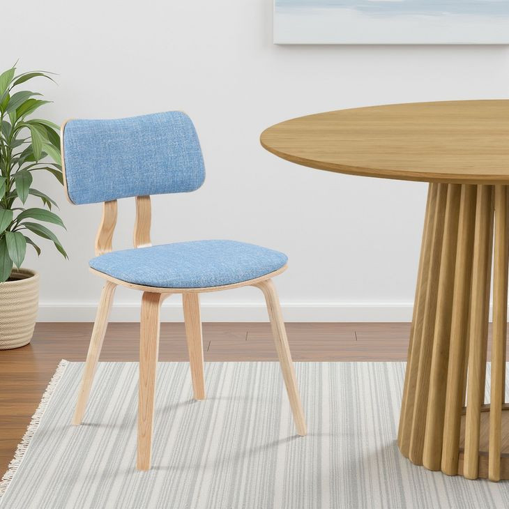 Jaguar Oak and Light Blue Upholstered Dining Chair from Armen Living ...