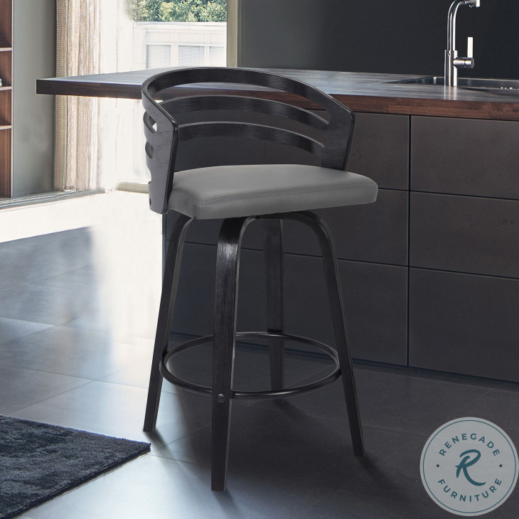 Jayden Gray Swivel 30" Bar Stool From Armen Living | Coleman Furniture